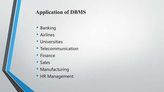 Database Management System (DBMS) | PPTX