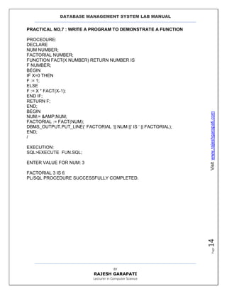 Database Management Systems Lab Manual | PDF