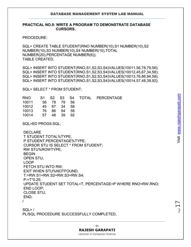 Database Management Systems Lab Manual Pdf 