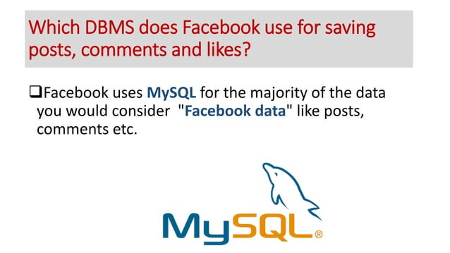 Database management system of facebook | PPTX | Databases | Computer ...