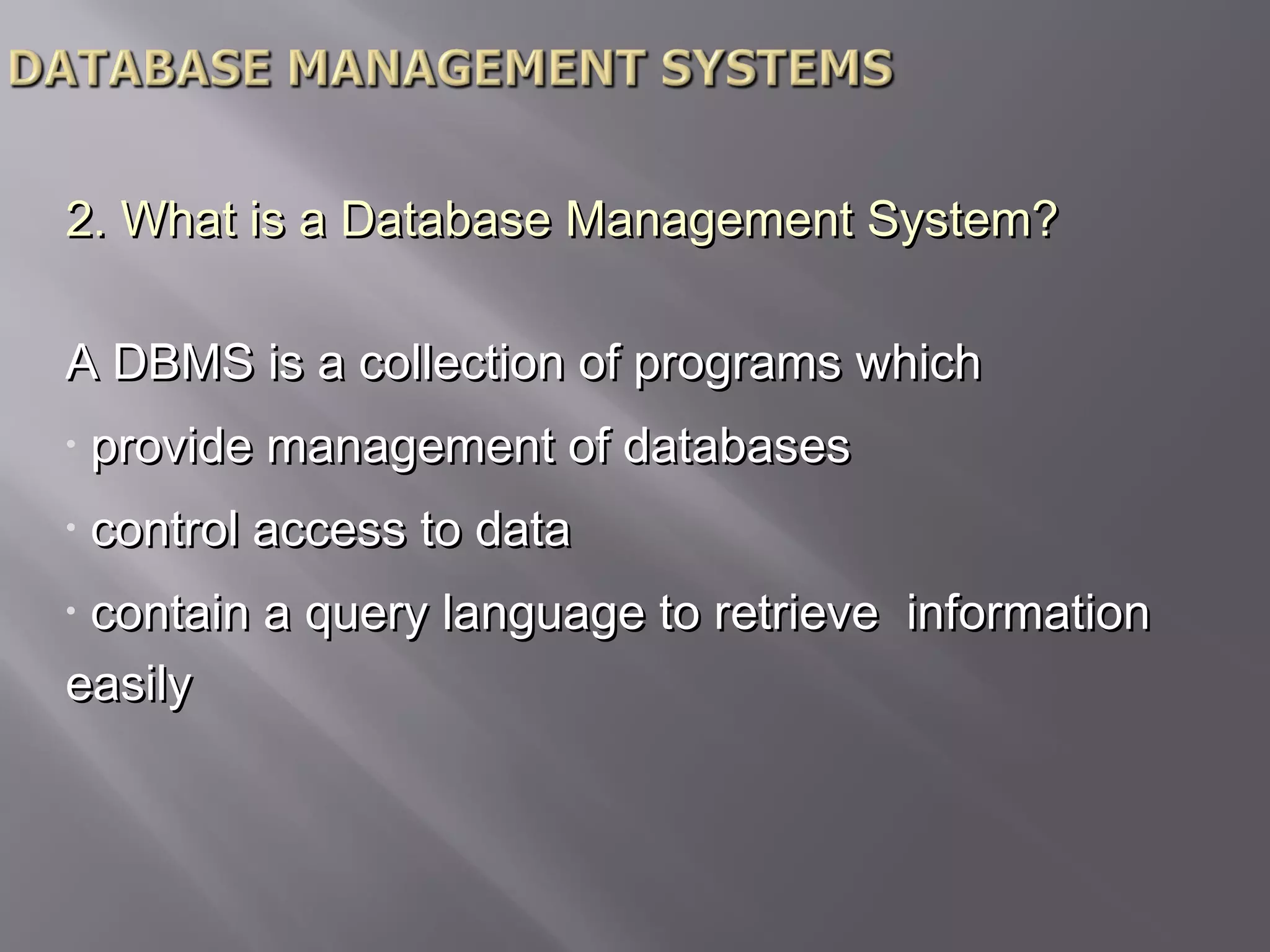 Database management system presentation | PPT