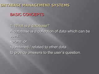 Database management system presentation | PPT