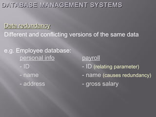 Database management system presentation | PPT