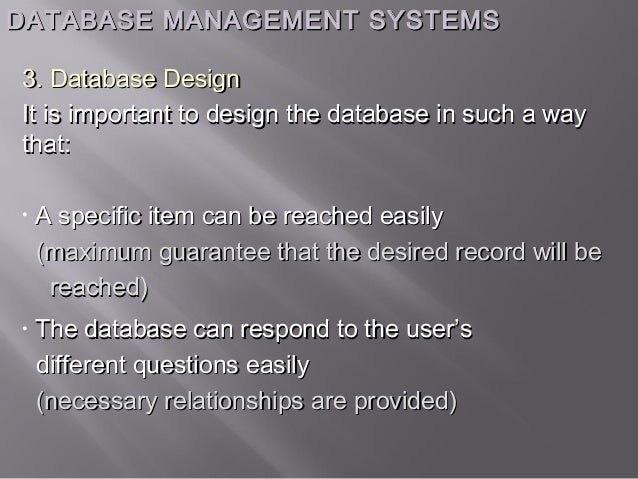 Database management system presentation