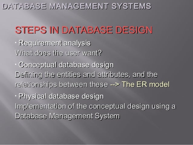 Database management system presentation