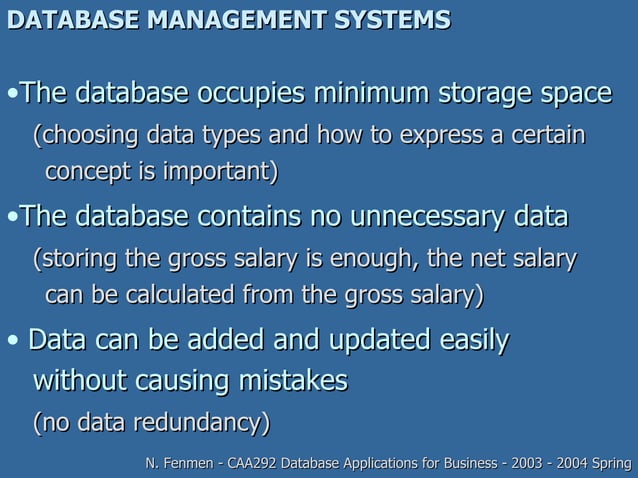 Database management system presentation | PPT