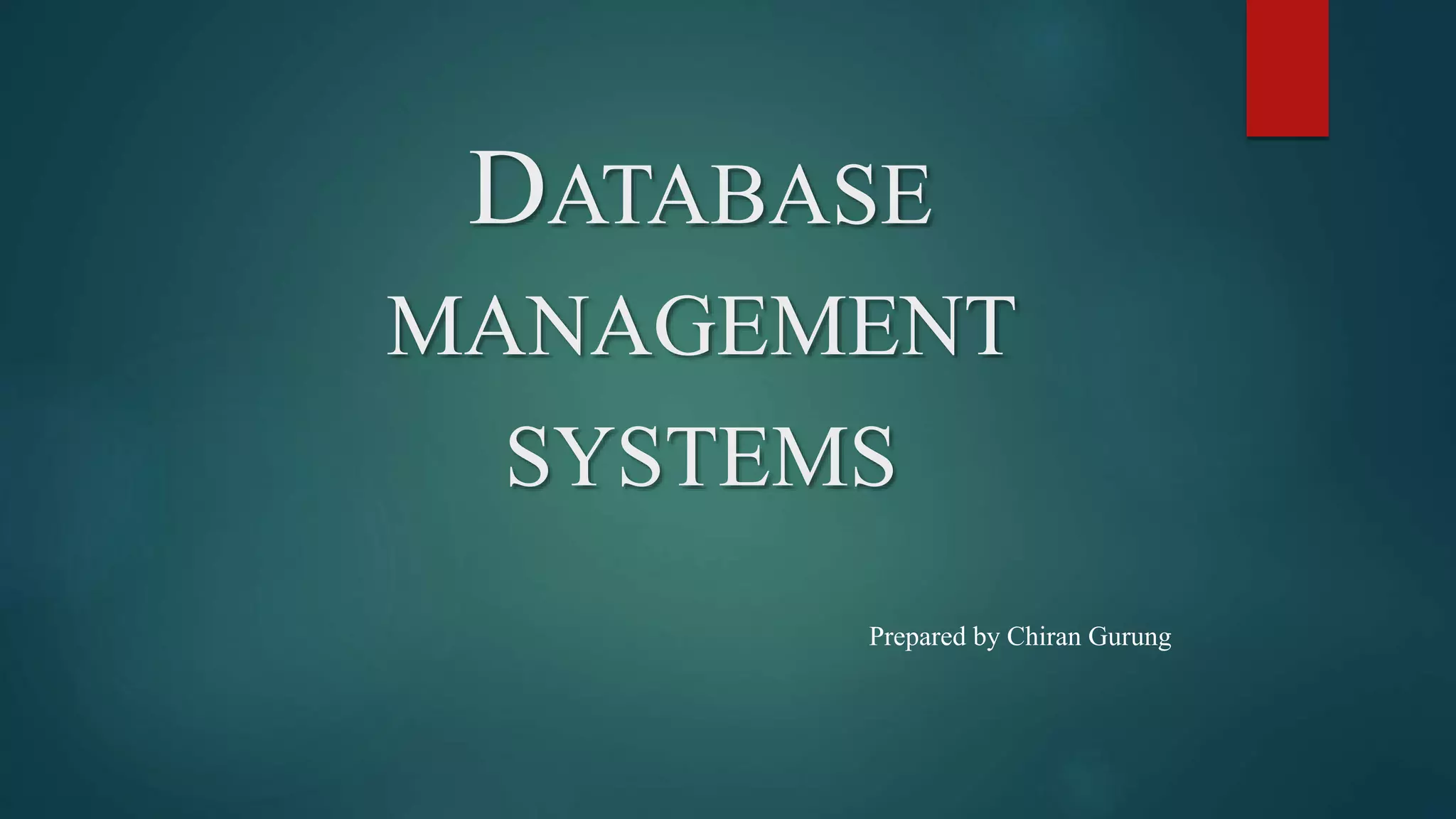 Database management systems | PPT