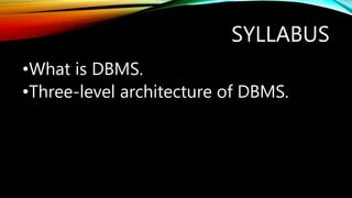 Database Management Systems | PPT