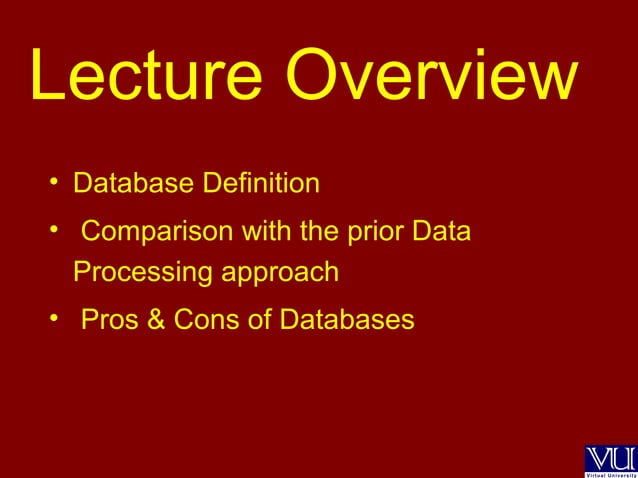 Database Management Systems Cs403 Power Point Slides Lecture 01 Ppt