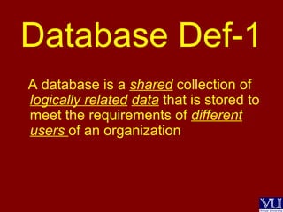 Database management systems cs403 power point slides lecture 01 | PPT | Databases | Computer ...