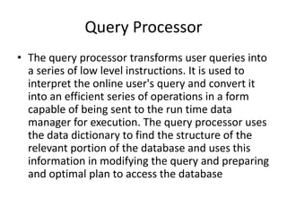 Database management systems components | PPTX