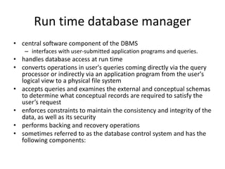 Database management systems components | PPTX