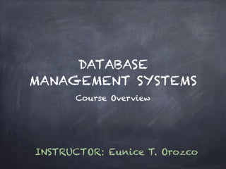 DBMS Course Overview | PPT
