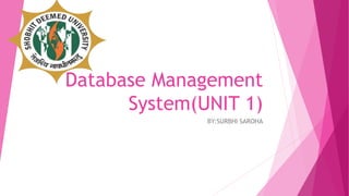 Database Management System(UNIT 1) | PPTX
