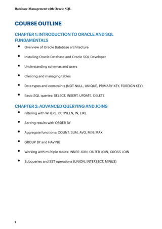 Database Management with Oracle SQL .pdf university presentation | PDF