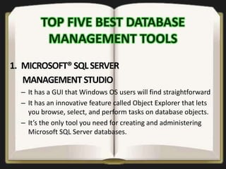 DATABASE MANAGERS | PPT