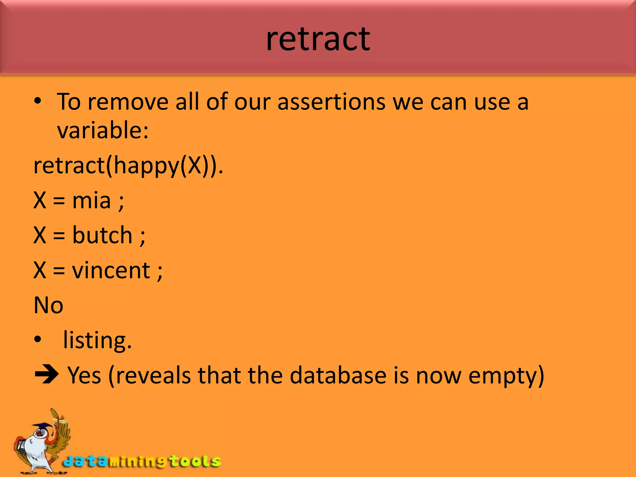 Prolog Database Manipulation In Prolog Ppt