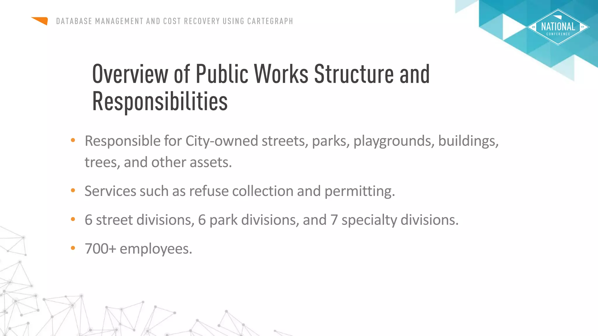 Database Management and Cost Recovery Using Cartegraph | PPT