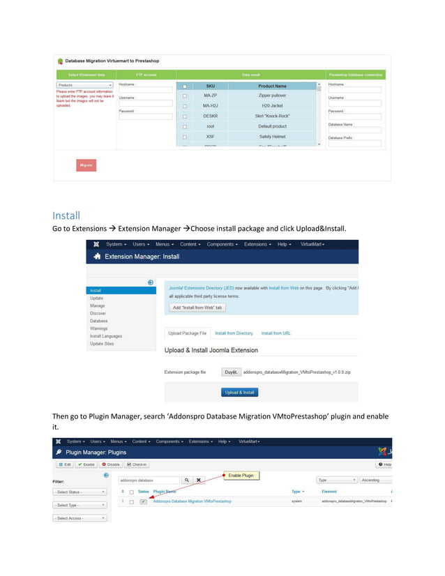 Database migration virtuemart to prestashop | PDF