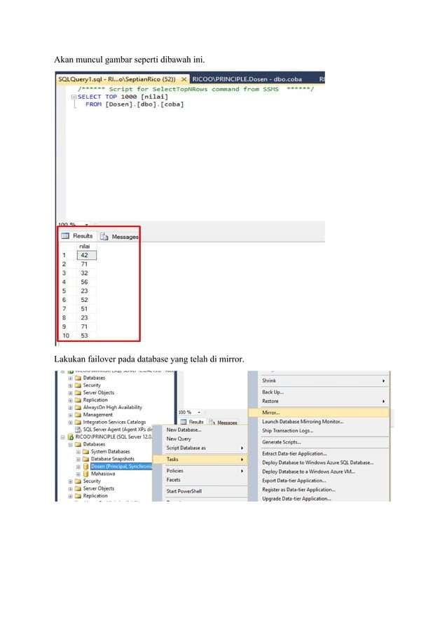 Database Mirroring Microsoft SQL Server | PDF
