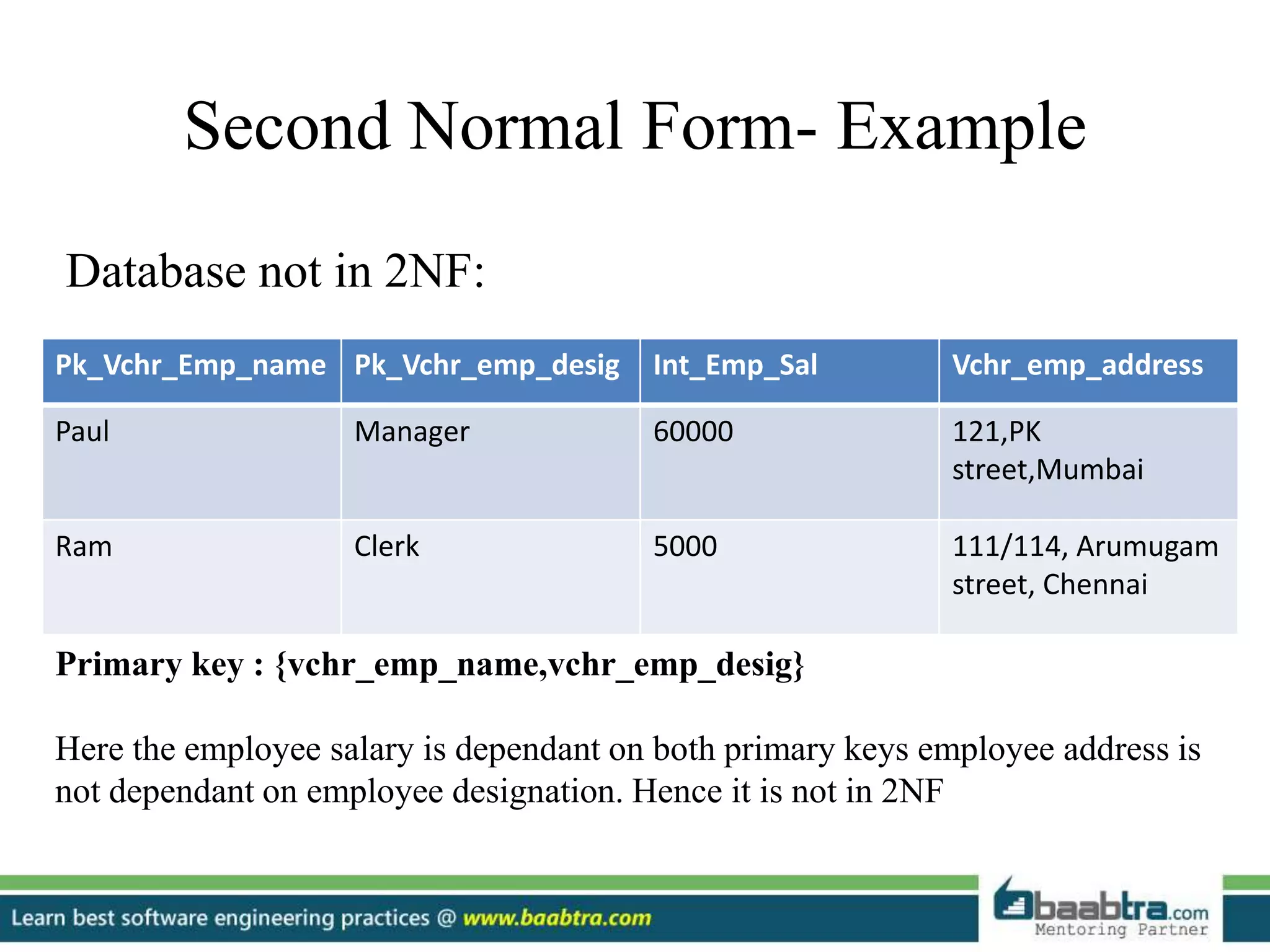 Database normalisation | PPTX