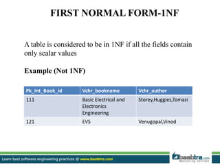 Database normalisation | PPTX