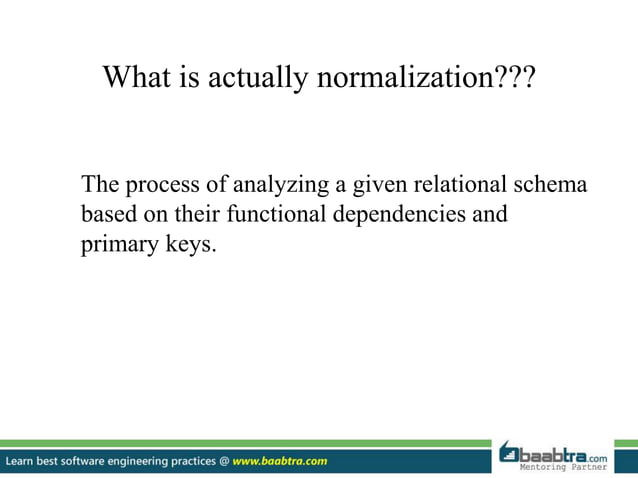 Database normalisation | PPT | Free download