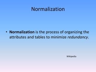 Database normalisation by D.Lukachuk | PPT