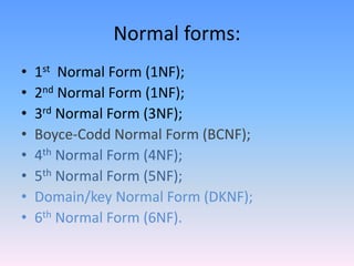 Database normalisation by D.Lukachuk | PPT