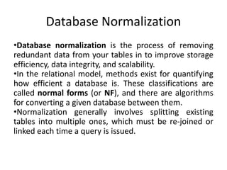 Database normalization | PPTX