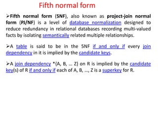 Database normalization | PPTX