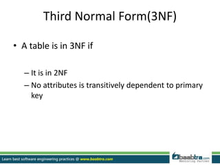 Database normalization | PPTX