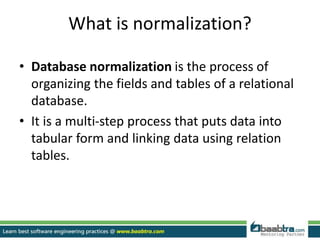 Database normalization | PPT