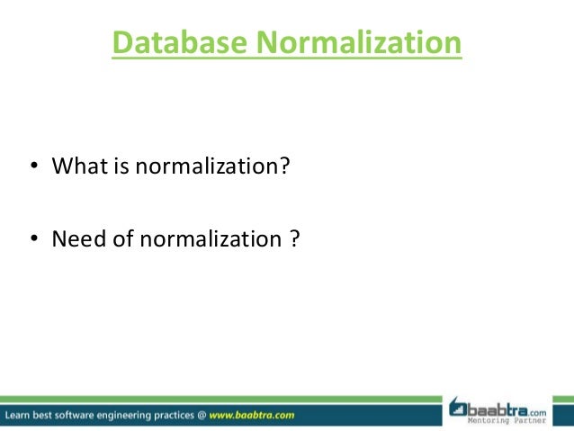 Database Normalization Sqlrelease