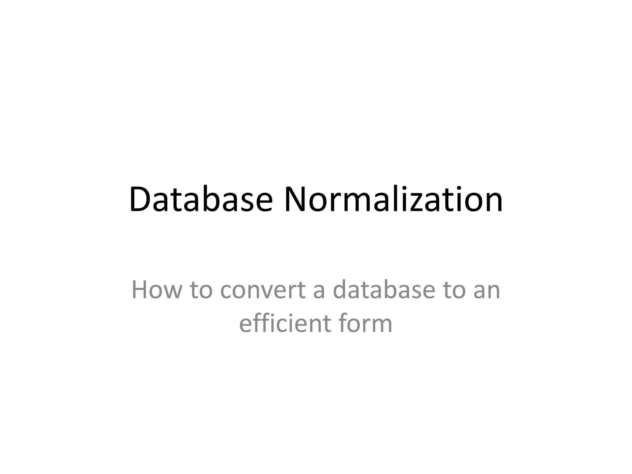 Database normalization | PPT