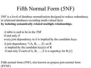 Database normalization | PPTX
