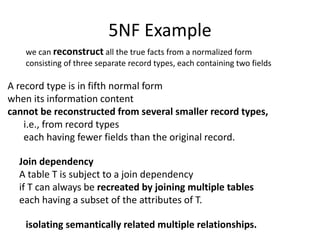 Database normalization | PPTX
