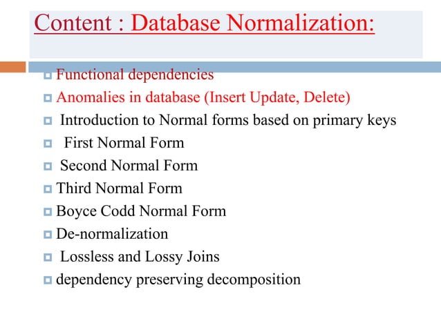 Database normalization | PPT