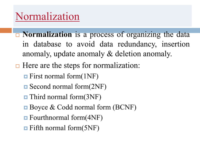 Database normalization | PPT