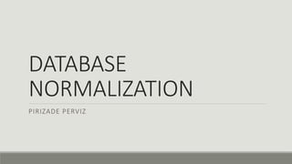 Database normalization | PPT