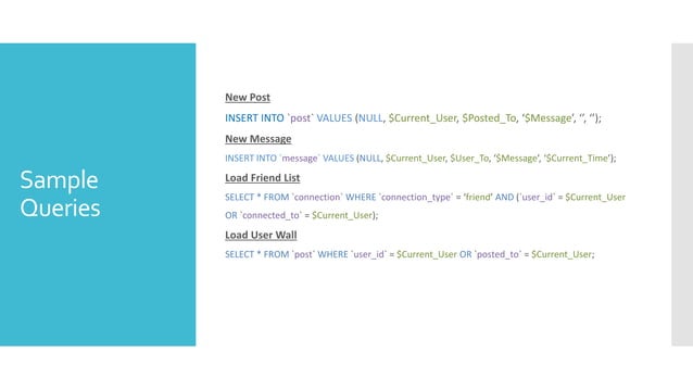 Database of a Simple Social Network | PPT