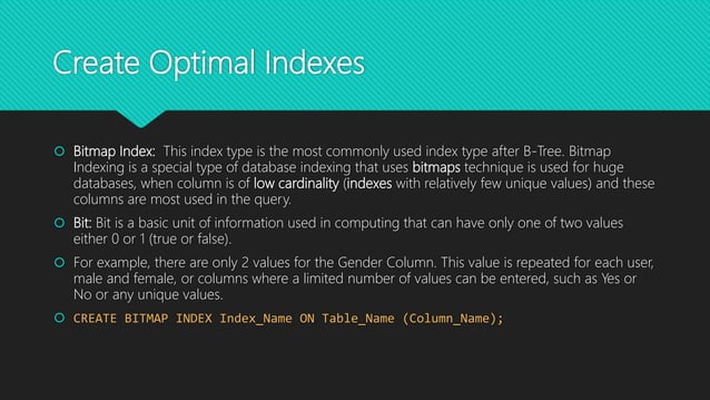 Database optimization | PPT