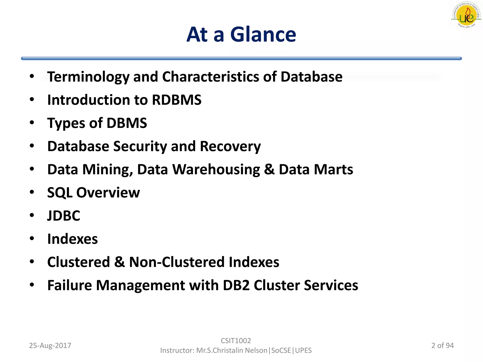 Database overview | PDF