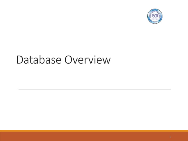 Database overview unit 4 part 1 | PPT