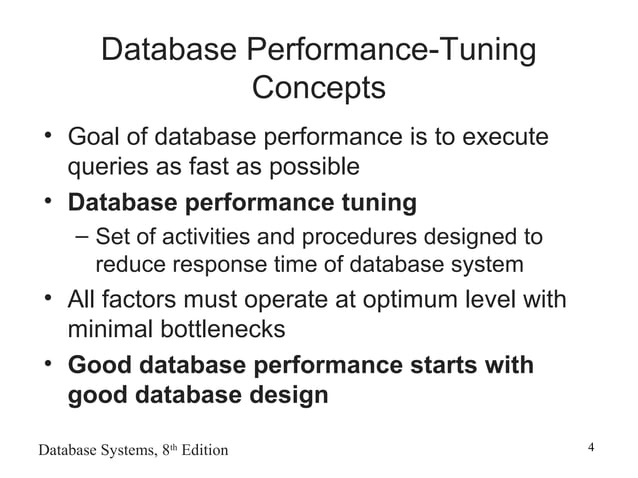 Database performance tuning and query optimization | PPT