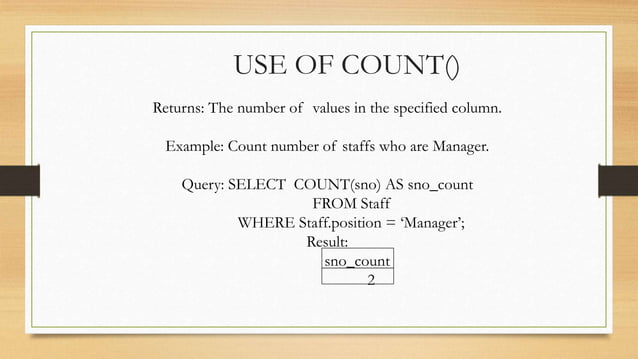 Aggregate Function - Database | PPT
