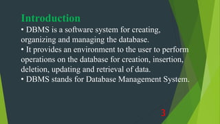 Database presentaion | PPT
