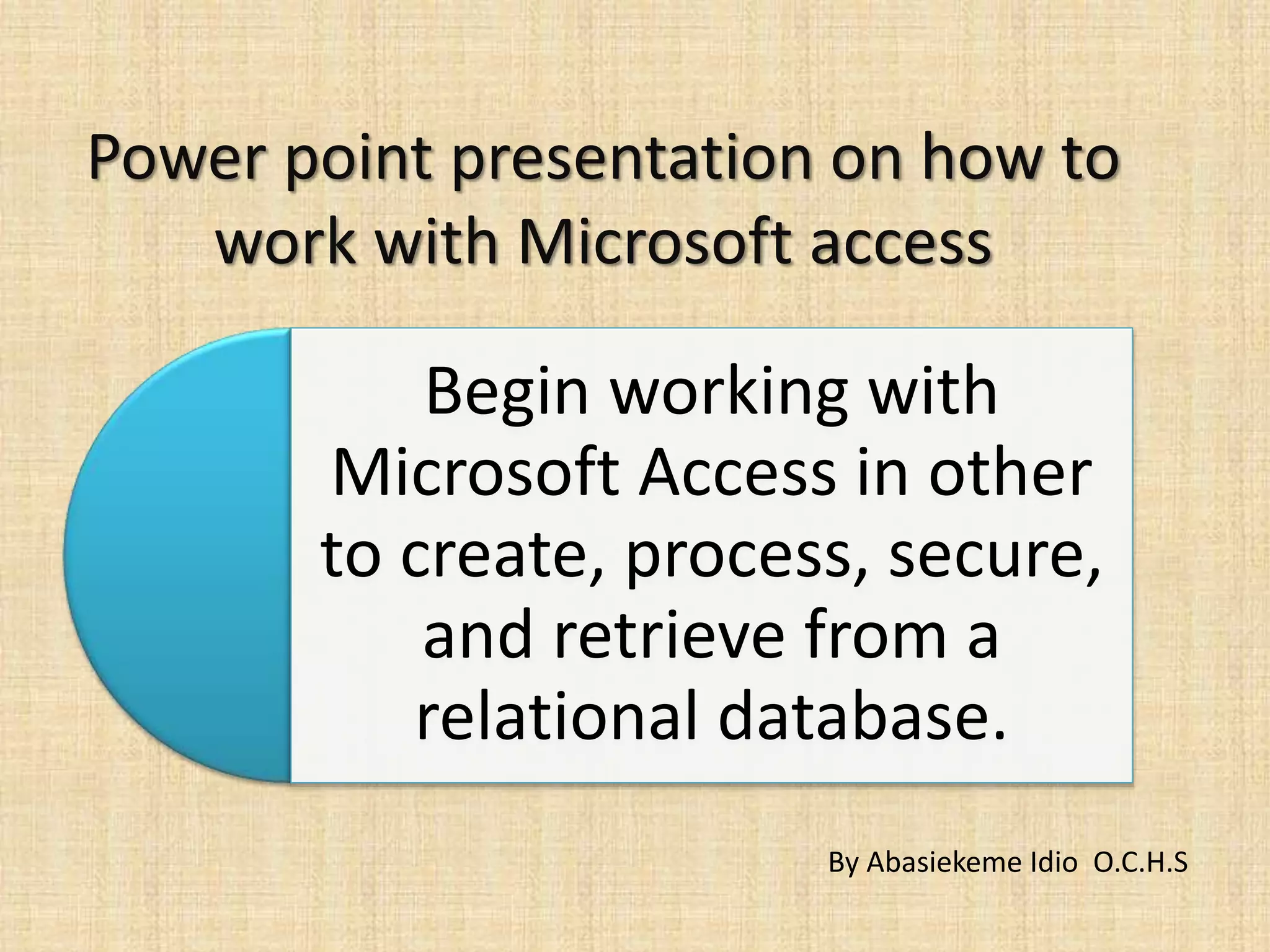 Database presentation | PPT