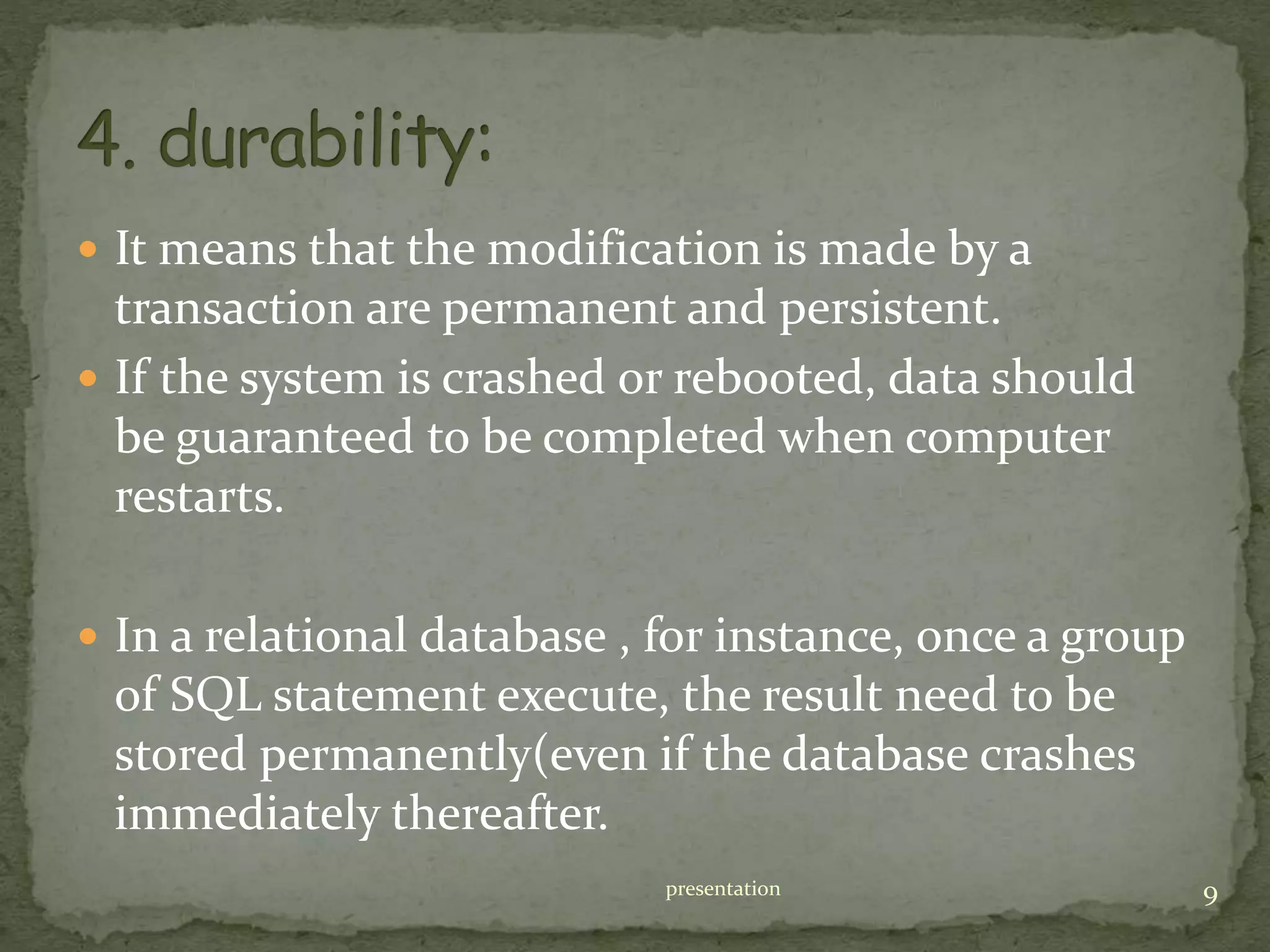 Transaction Properties in database | ACID Properties | PPTX