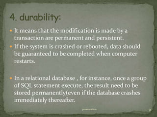 Transaction Properties in database | ACID Properties | PPTX